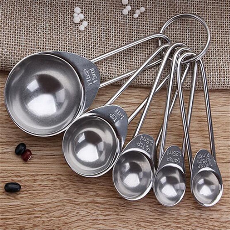 1Set of Measuring Spoons 5PCS Stainless Steel Meas... – Vicedeal