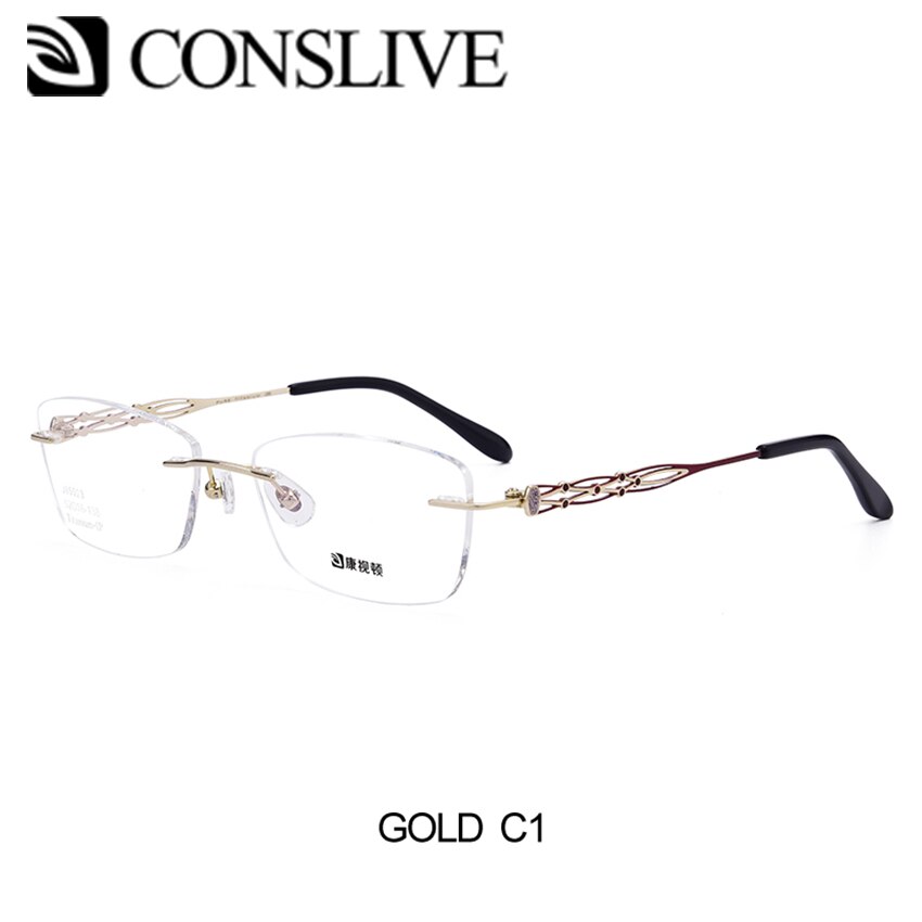Women Glasses Frame Optical Rimless Pure Premium T... – Grandado