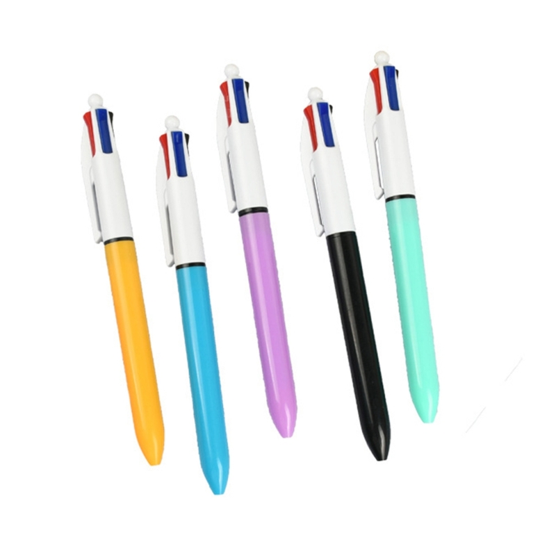 5 Pieces Multicolor Ballpoint Pen 4-Colors-in-1 Mu... – Grandado