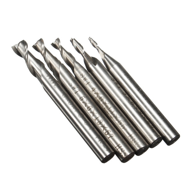 5 stks/set 2/3/4/5/6mm 2 Fluit Frees HSS End Mill ... – Vicedeal