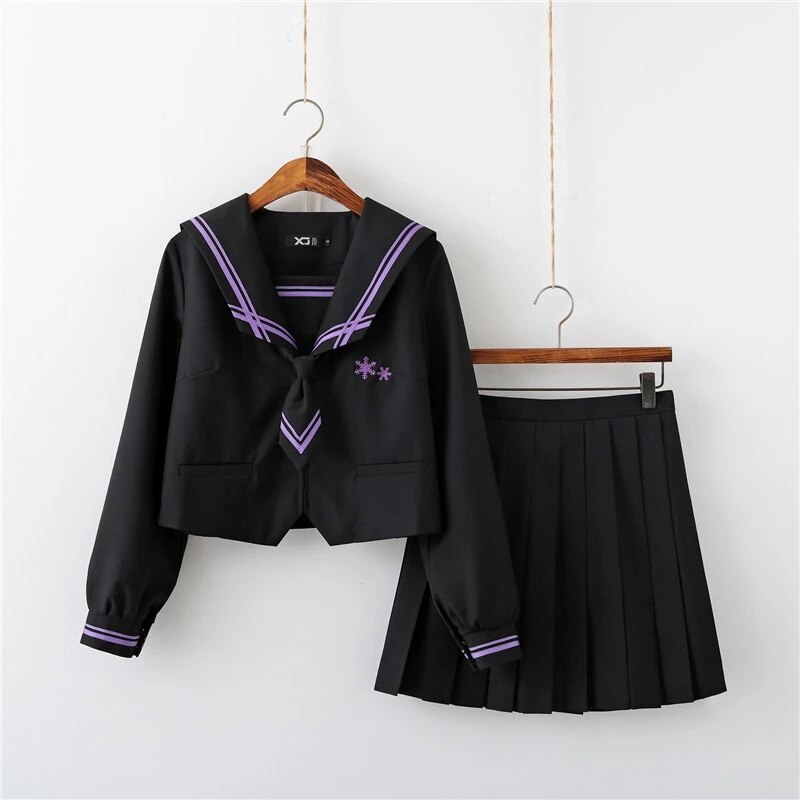 Fashionable JK Uniform Snowflake Embroidery School... – Grandado