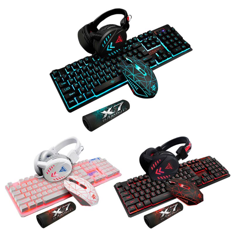4Pcs/Set K59 Wired USB Keyboard Illuminated Gaming... – Grandado