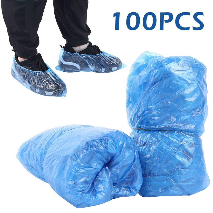 blue plastic disposable foot cover outdoor waterpr... – Grandado