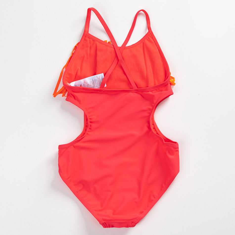 Girls Swimwear One-piece Pink Ruffle Style Swimsui... – Grandado