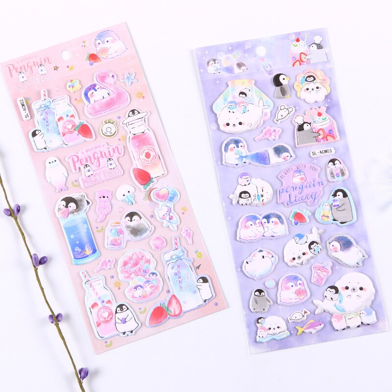 Kawaii Small Penguin 3D Sponge Diary Sticker Scrap... – Grandado