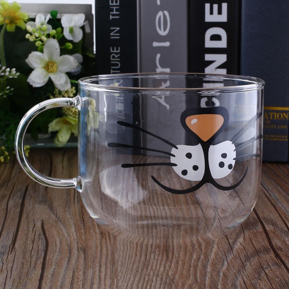 Cute Cat Kitty Boronsilicate Glass Coffee Cup Tran... – Grandado