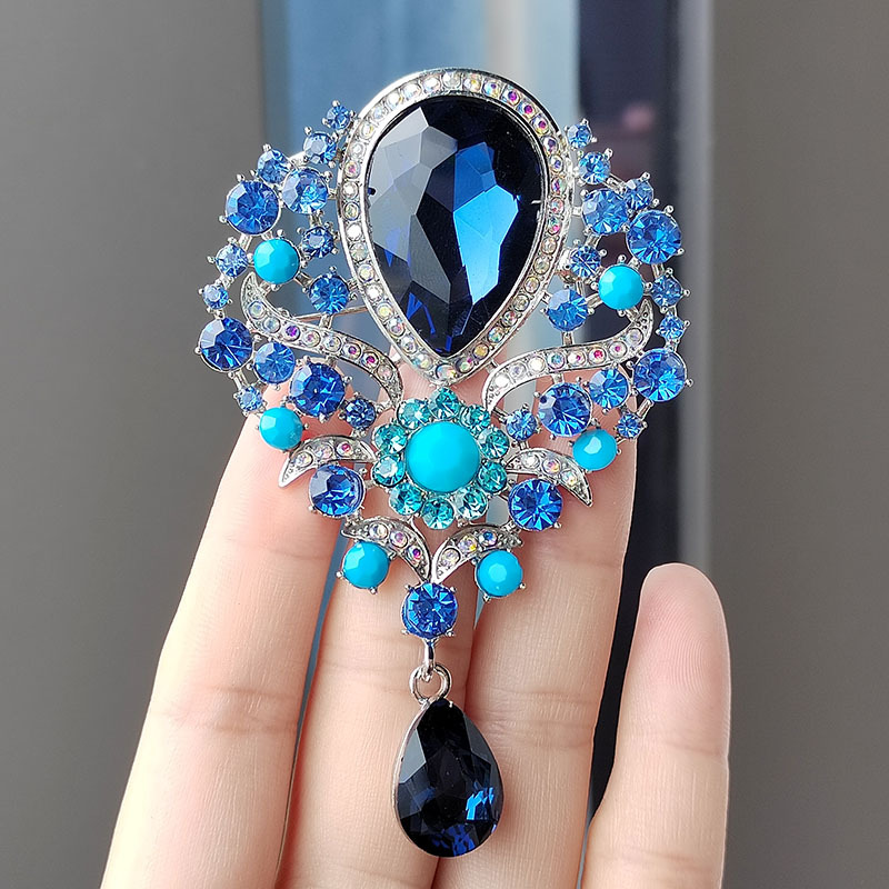 Large Oval Rhinestone Brooches For Women Vintage C... – Grandado