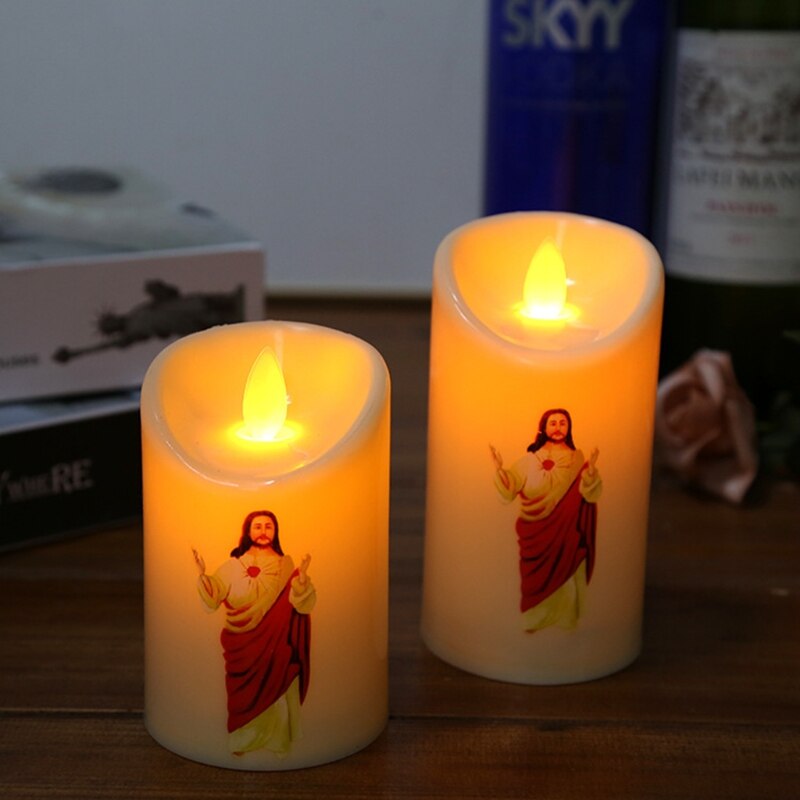 Jesus Christ Candles Lamp LED Tealight Romantic Pi... – Grandado