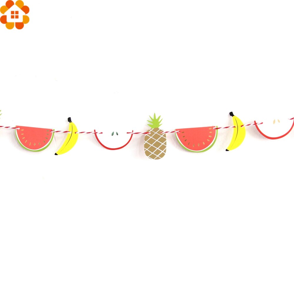 1 Juego de banderas de papel de frutas guirnalda v... – Grandado