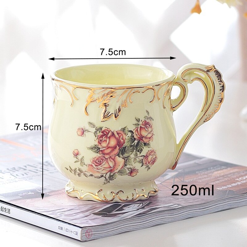 250ml Luxury gold-plated ceramic mug dish,Ceramic ... – Grandado
