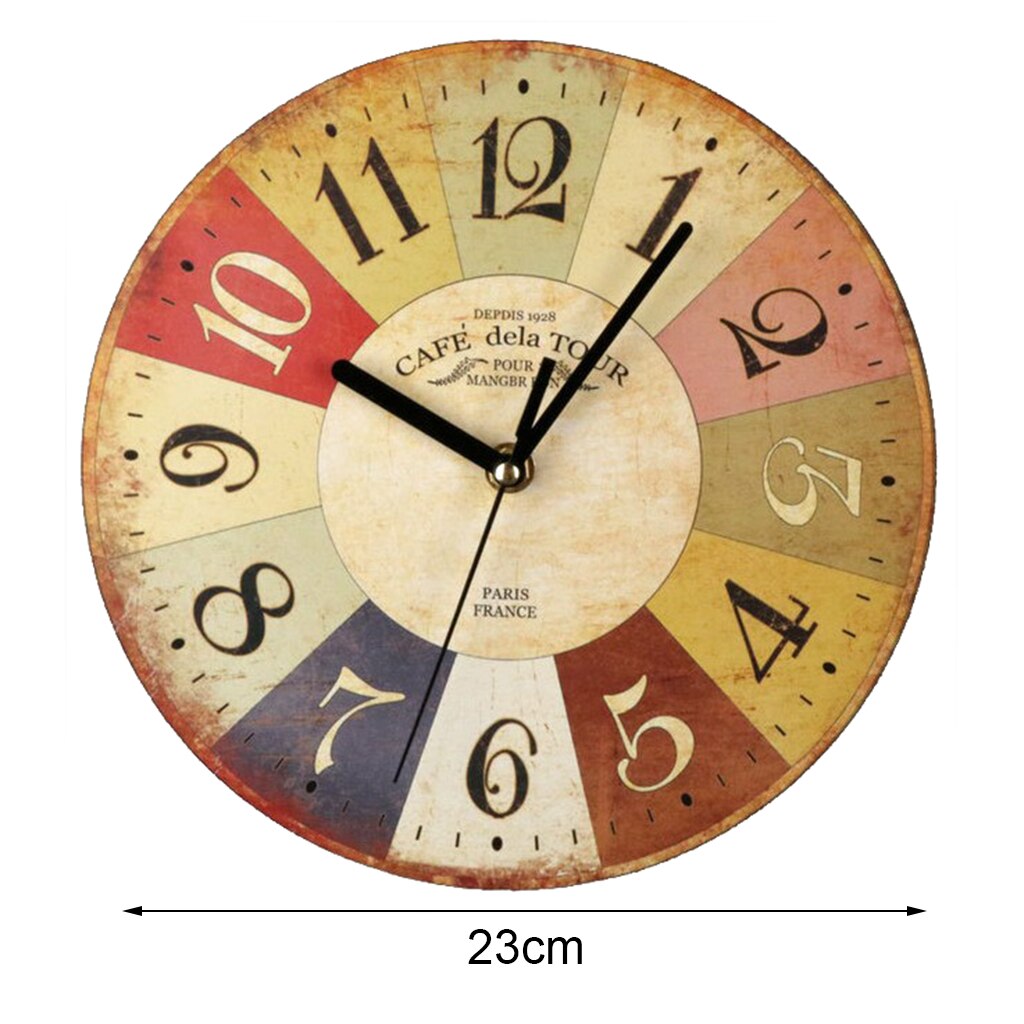 Vintage Wooden 9inch/23cm Wall Clock Battery Power... – Vicedeal