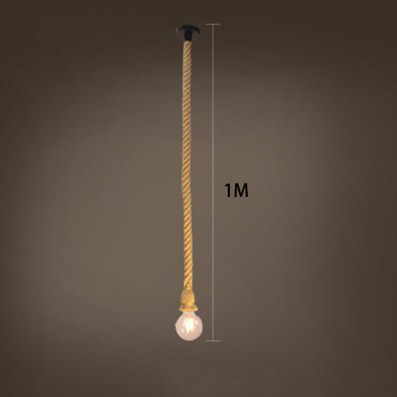 Retro nostalgic hemp rope chandelier industrial li... – Grandado