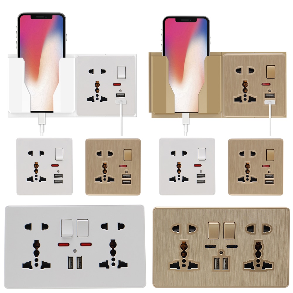 10A 5 Hole Universal Socket Electric AC Power Outl... – Grandado