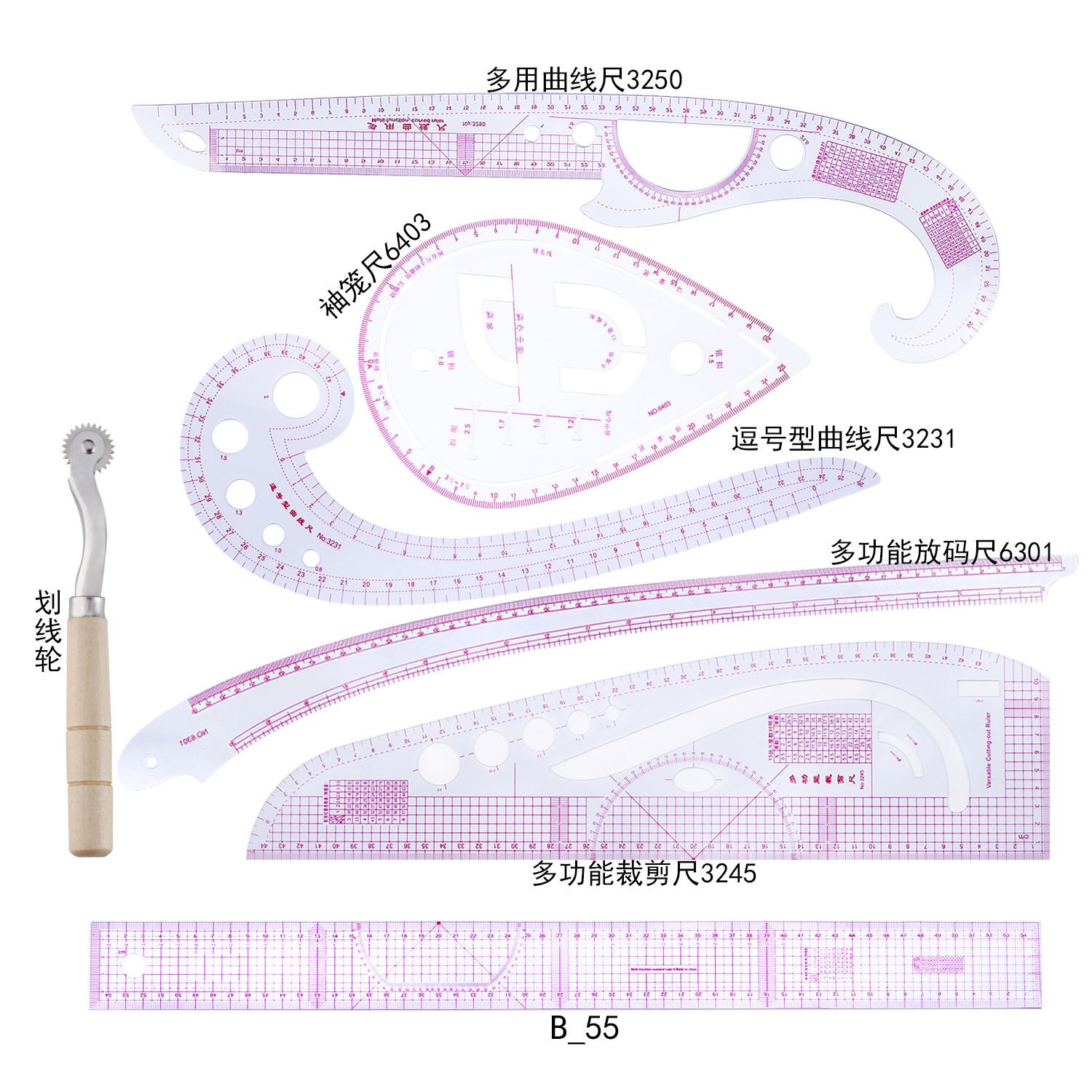 4/13 Pcs French Curve Metric Grading Ruler Measure... – Grandado