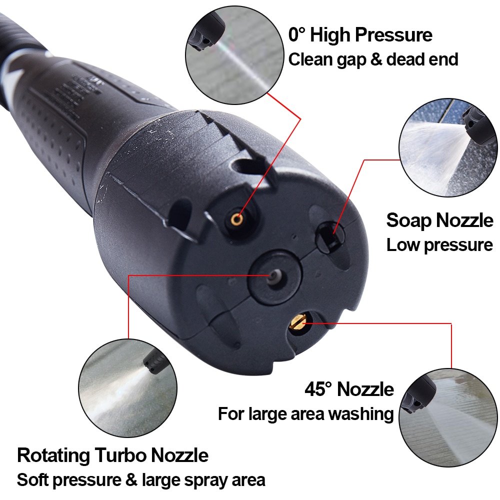 Bilvasker justerbar jet lance med 4 dyser til karc... – Grandado