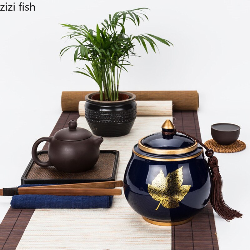 Ceramic Tea Caddy Tea Box Food Storage Sealed Jar ... – Grandado