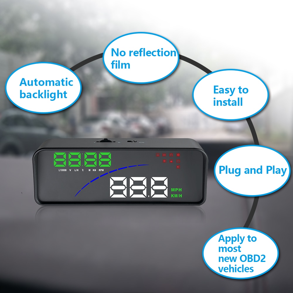 Wiiyii p9 hud bil head up display obd ii eobd for... – Vicedeal