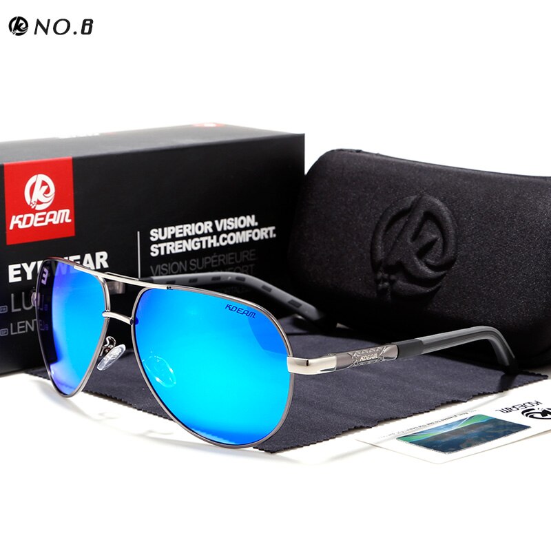 KDEAM 63mm Pilot Men Sunglasses Polarized Outdoor ... – Grandado