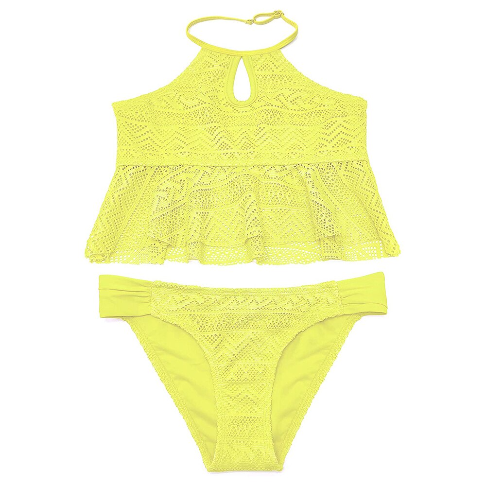 SHEKINI Girls Halter keyhole Bathing Suit Ruffles ... – Grandado