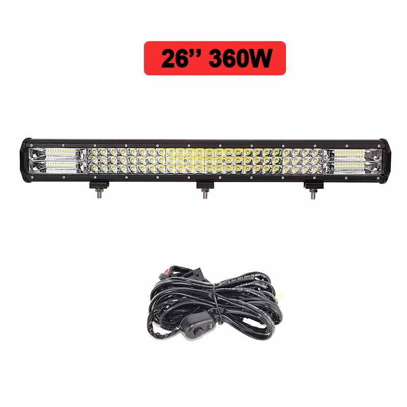 20 "23" 28 "31" 3 rangées barre de lampe LED tout-... – Grandado