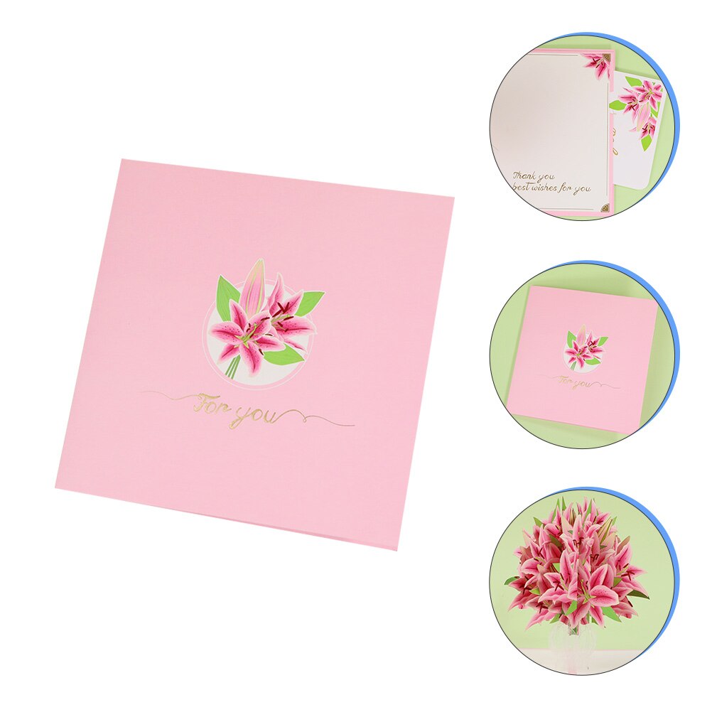Delicate Mothers Day Cards 3D Thank You Cards Lily... – Vicedeal