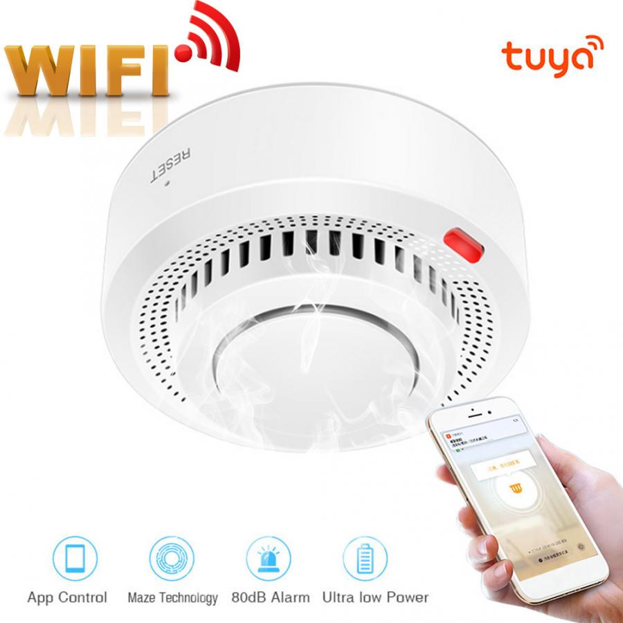 WiFi Smoke Detector Fire Protection Alarm Sensor S... – Grandado