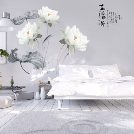 Chinese Lotus Wall Sticker Vintage Poster Boy Girl... – Grandado