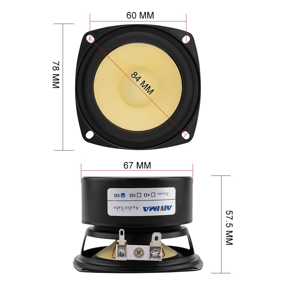 AIYIMA 3 Inch Full Range Speaker Driver 4 8 Ohm 15... – Vicedeal