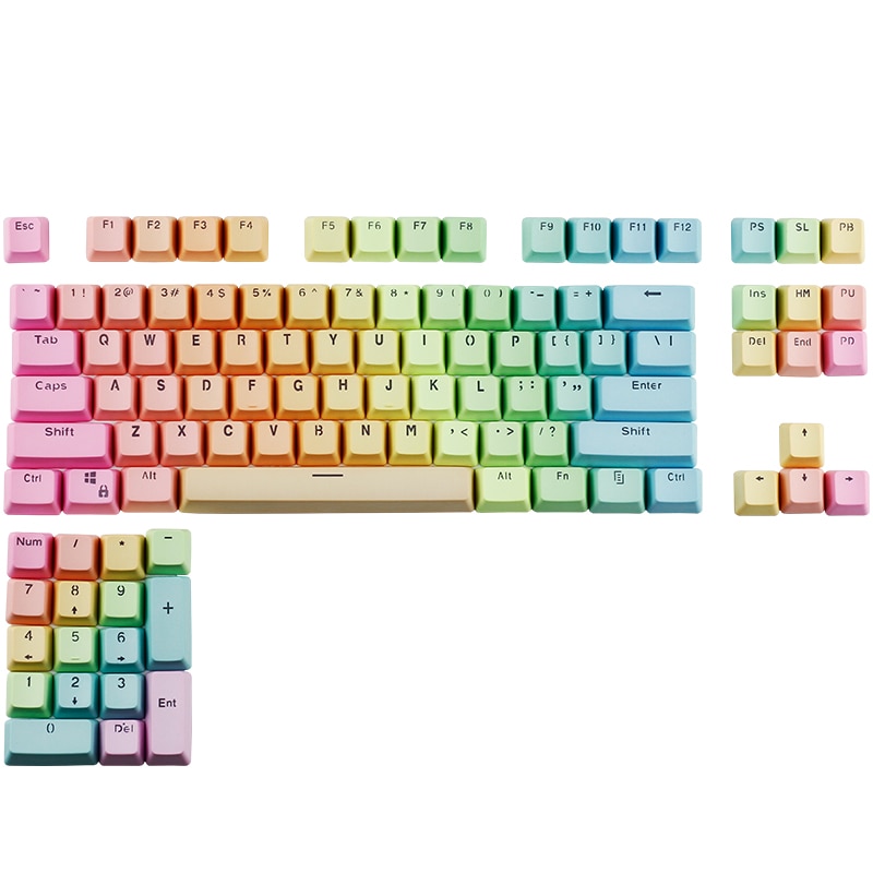 1 set Rainbow faded dipping PBT key cap for mechan... – Grandado