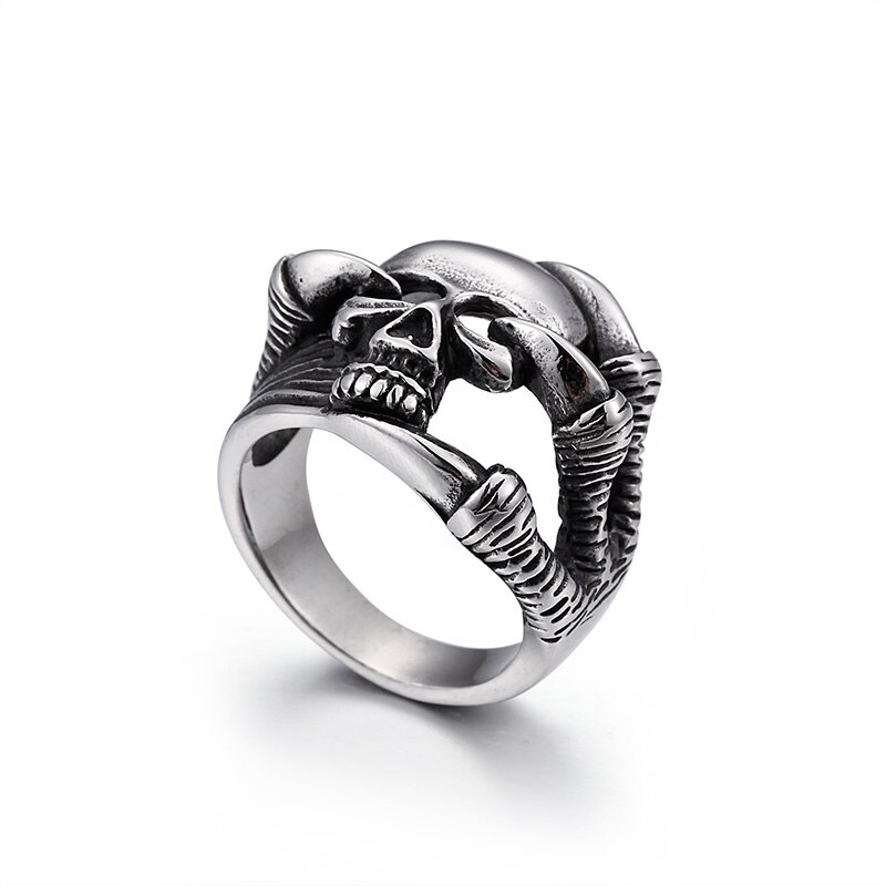 Anillo de cabeza de águila de cráneo gótico de Fon... – Grandado