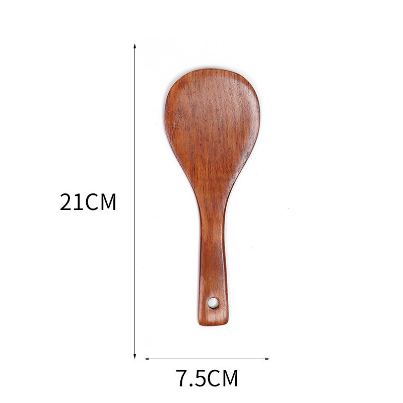 Natural Wood Kitchenware Ladle Turner Long Rice Sh... – Grandado