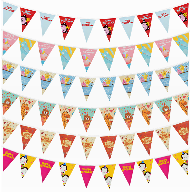 1 Set Cartoon Papier Gors Vlaggen Banner Dieren Gu... – Grandado