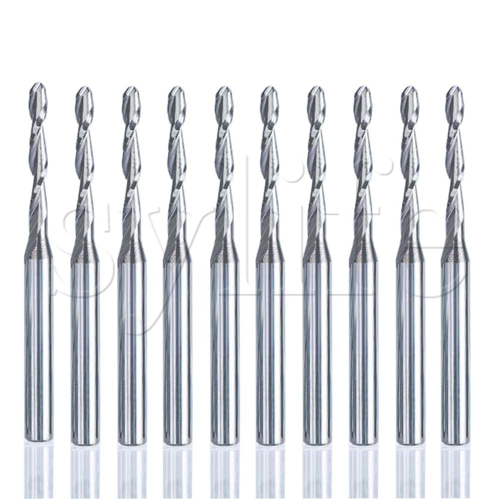 Set of 5 3.175 x 2 x 15mm Two Flute Carbide Ball N... – Vicedeal