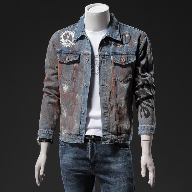 Hipster Sequins Eagle Punk Denim Jacket Men Hip Ho... – Grandado