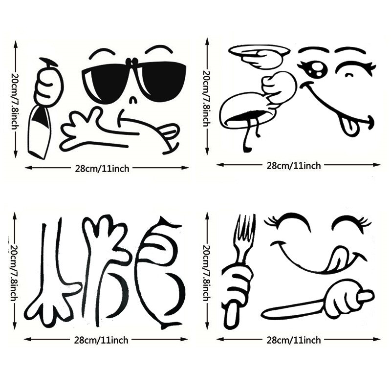 Funny Eating Drinking Smiley Face Wall Stickers Fo... – Vicedeal