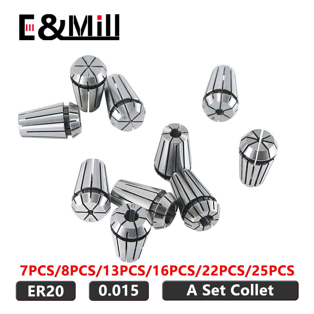 Een Set ER20 Collet 1-13Mm 1/2 1/4 1/8 3.175 Preci... – Vicedeal