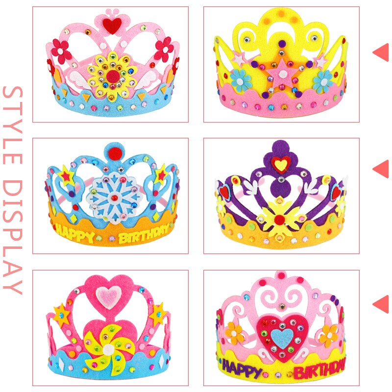1Pc DIY Crafts Toy Crown Paper Sequins Flowers Sta... – Grandado