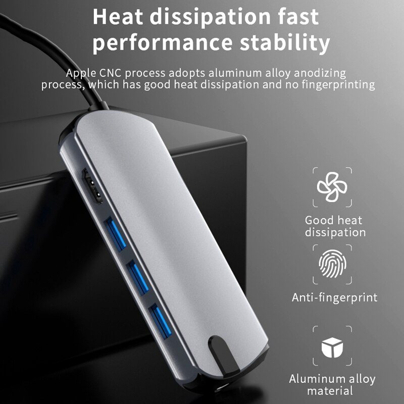 8-in-1 USB Hub zu Typ C Daten Hub Mit 8-Hafen SD/T... – Grandado