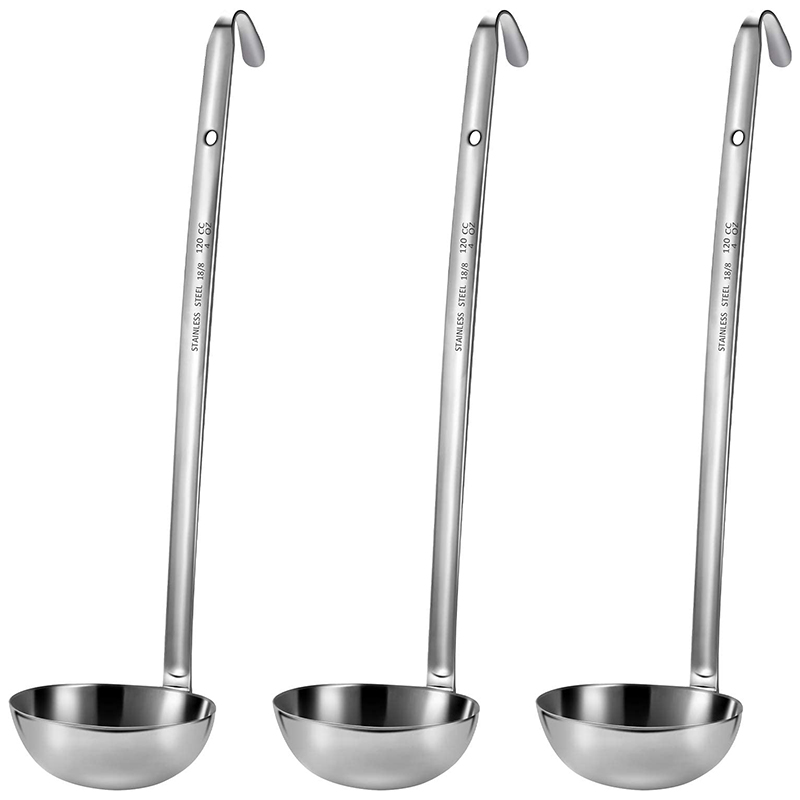 3 Pieces Stainless Steel Ladle Soup Handle Ladle w... – Vicedeal