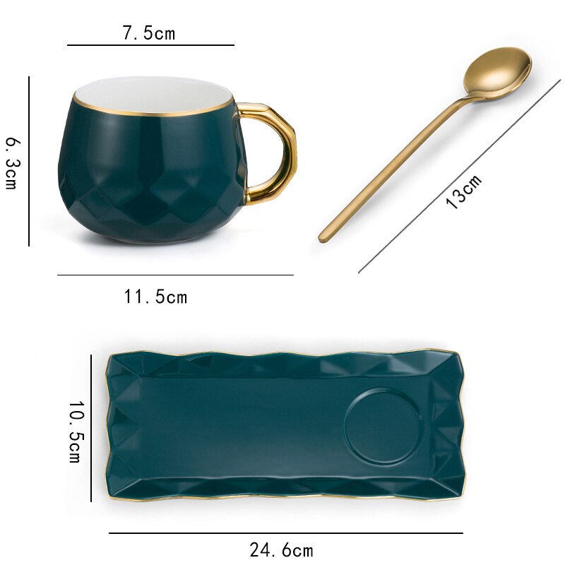 North European Ceramic cup with Plate gold coffee ... – Grandado