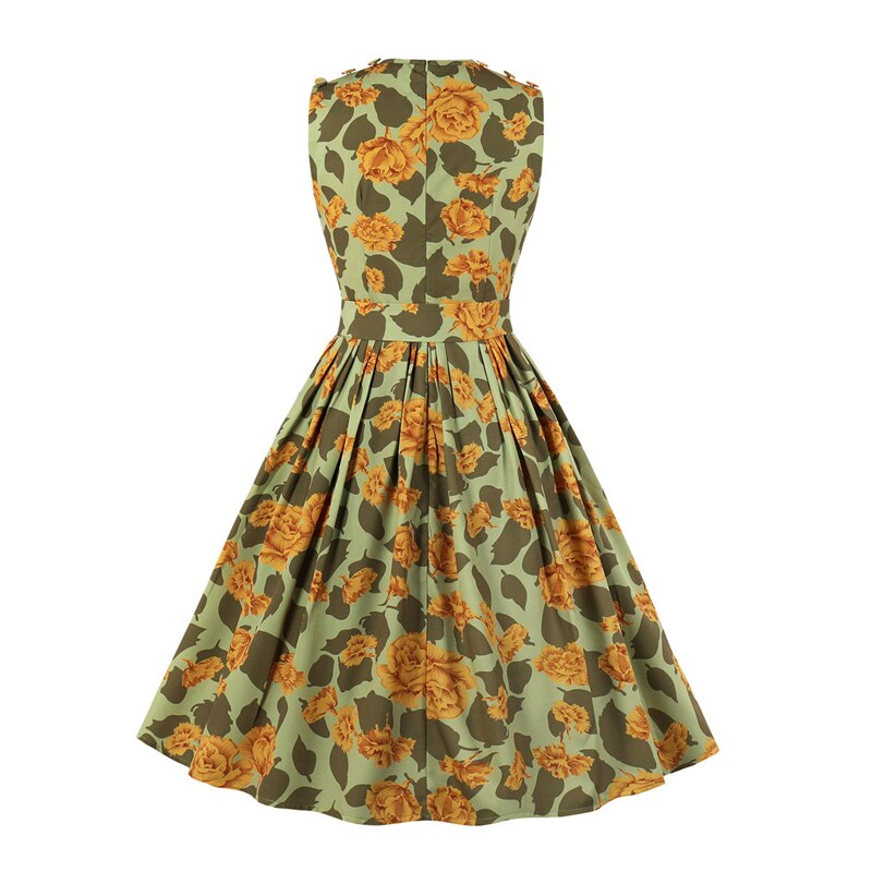 Women Summer Pin Up Flower Print Casual Party Dres... – Grandado