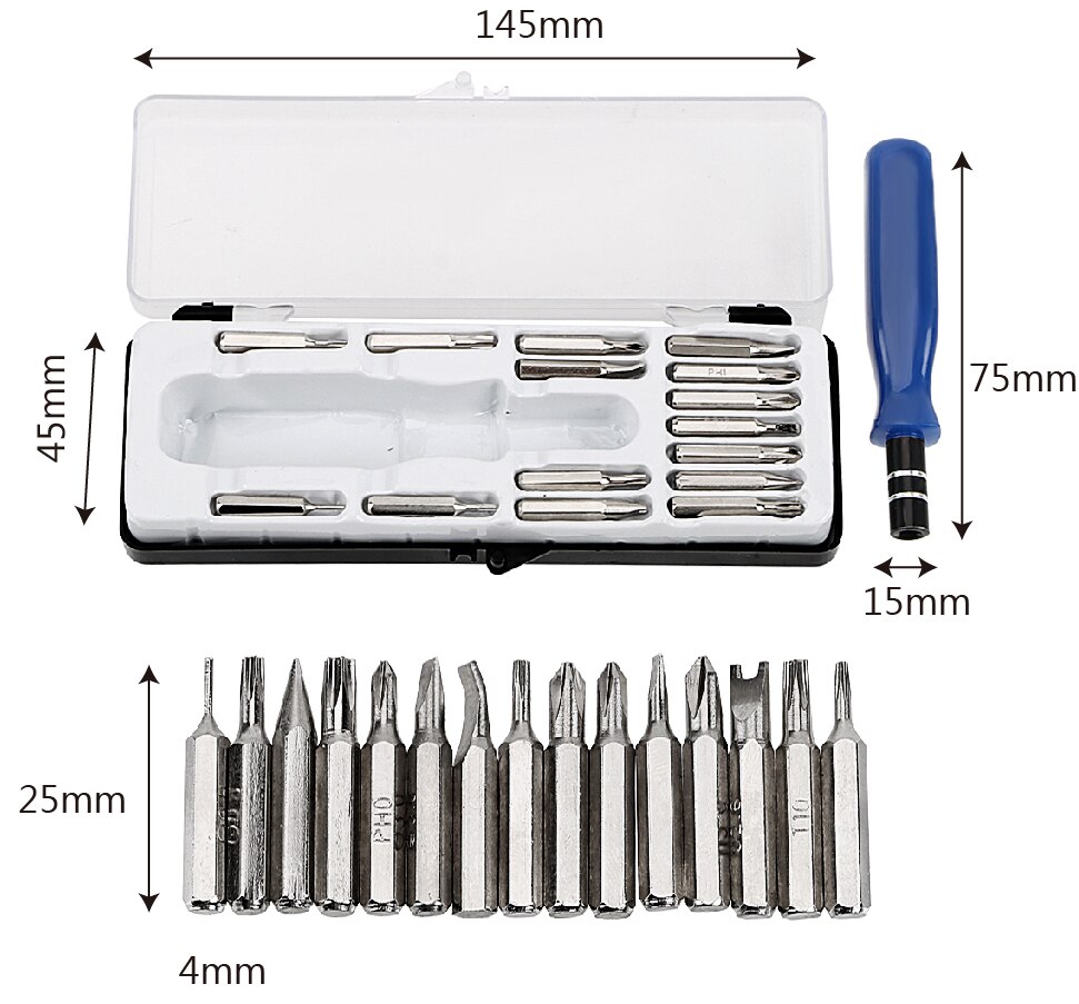 DIYWORK 16 in 1 Mobile Phone Repair Tool Set Multi... – Grandado