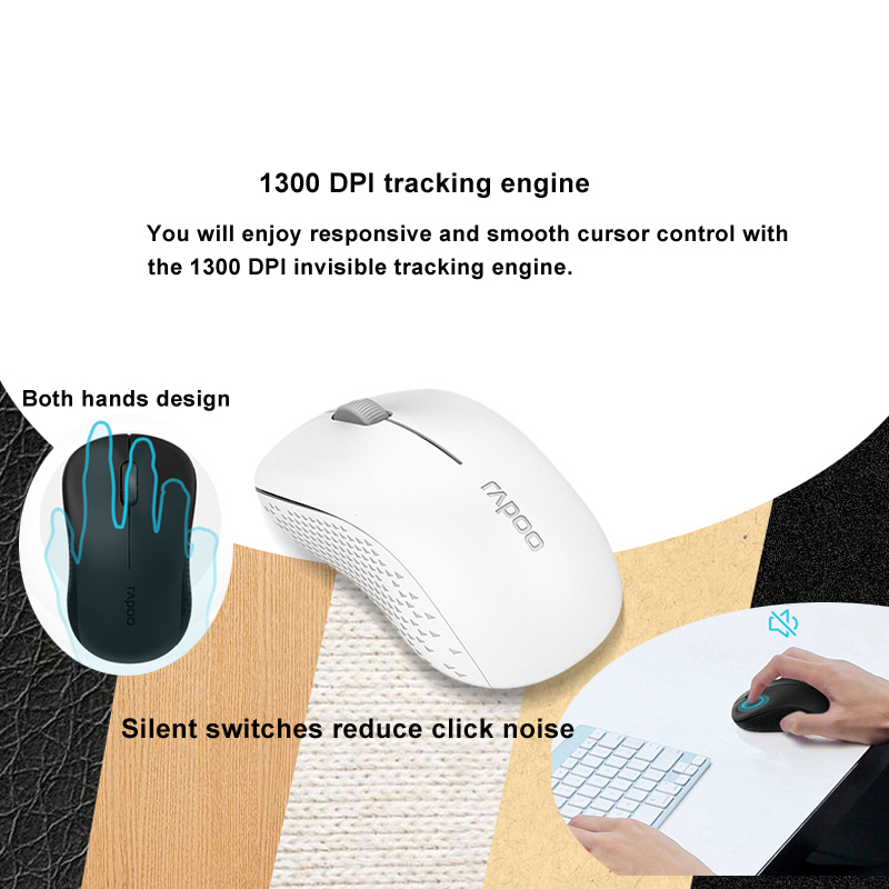 Rapoo Multi-mode Silent Wireless Keyboard Mouse Co... – Grandado