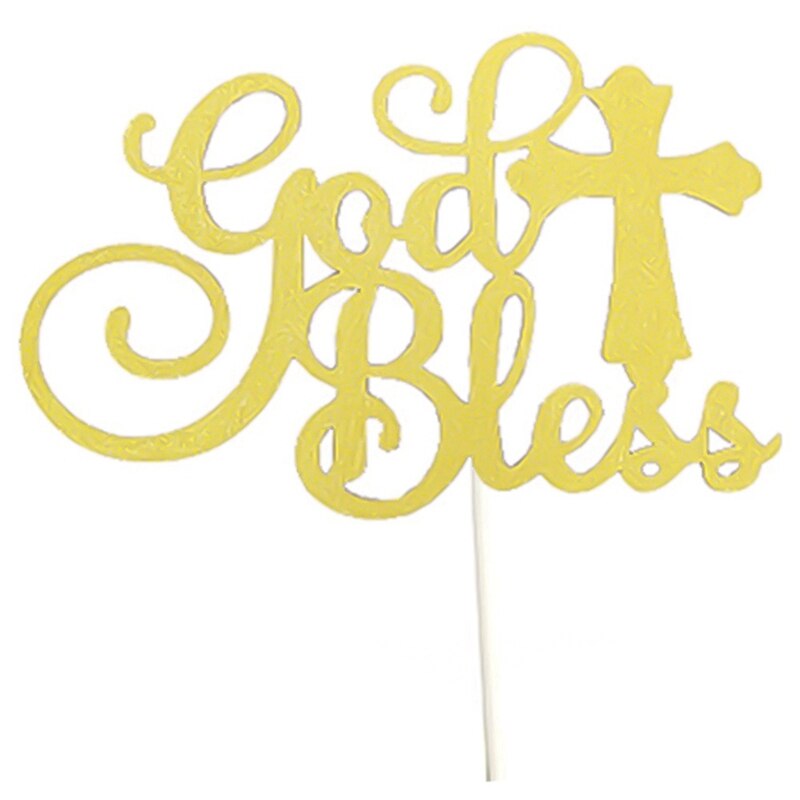 God Bless Color Cake Topper First Communion Cake T... – Grandado