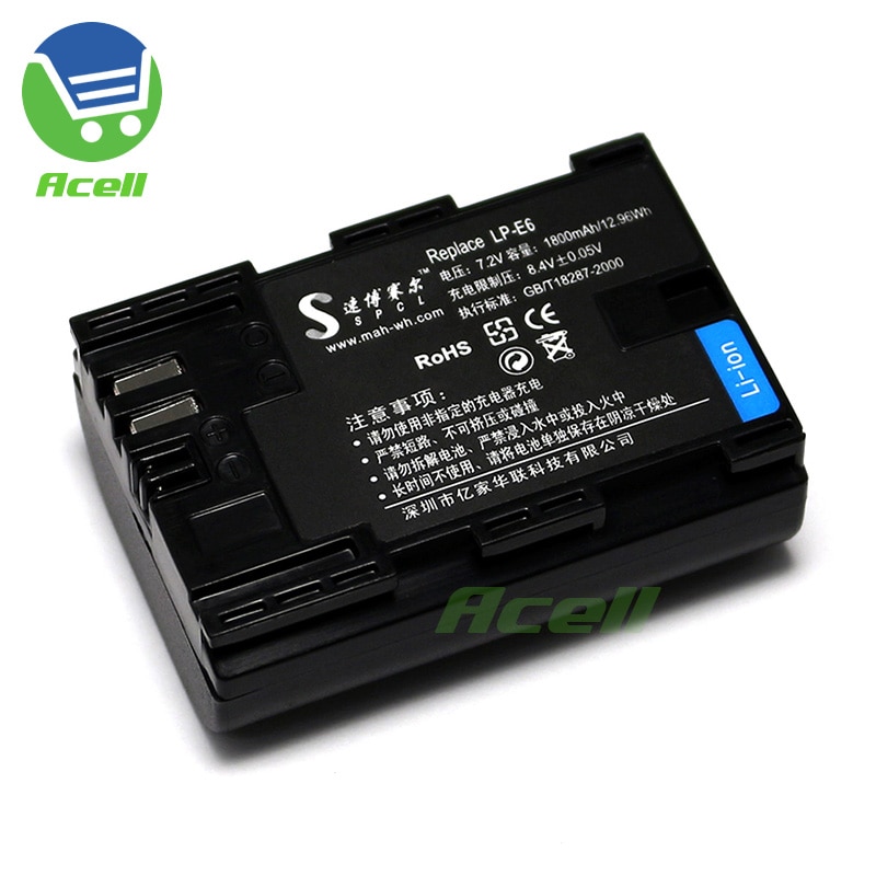 LP-E6 Battery for Canon EOS R5 R6 R Ra 90D 6D 7D 6... – Grandado