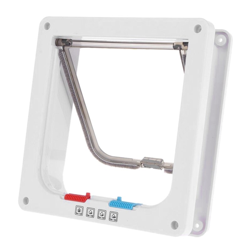 4 Way Medium Lockable Safety Flap Pet Door Plastic... – Grandado