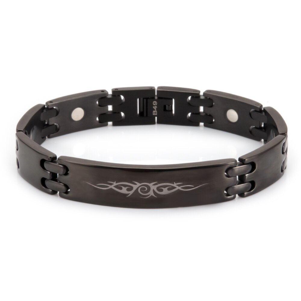 Wollet Jewelry Black Plated Stainless Steel Bio Ma... – Grandado