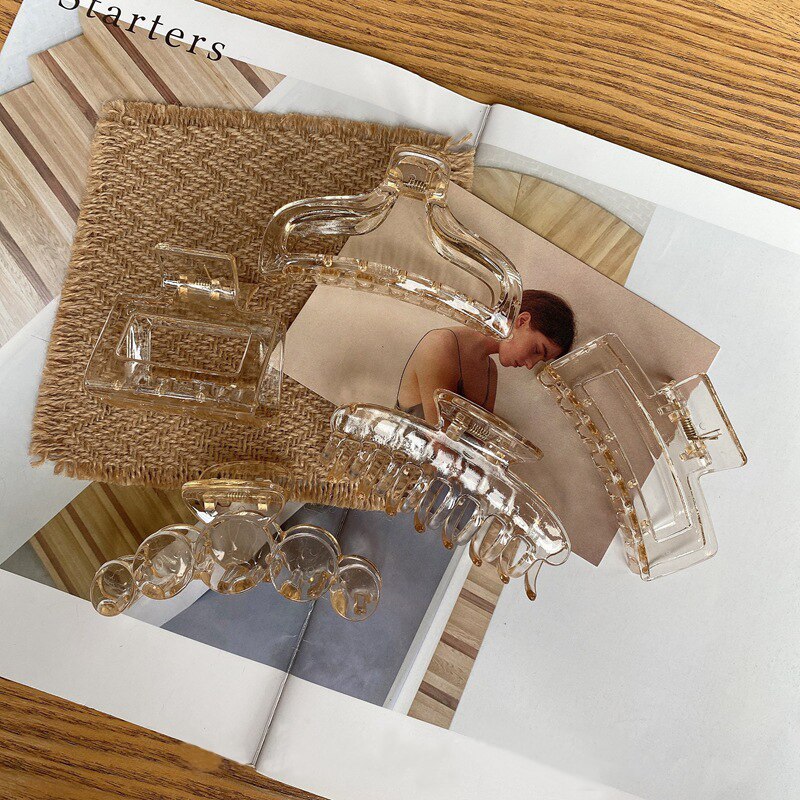 Transparent Claw Large Acrylic Hair Claw Clips for... – Grandado