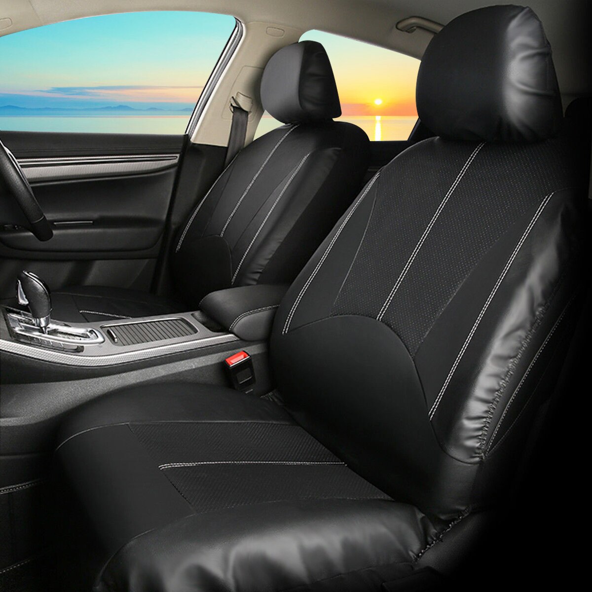 5 Seats Universial PU Leather Car Seat Cover Autom... – Vicedeal