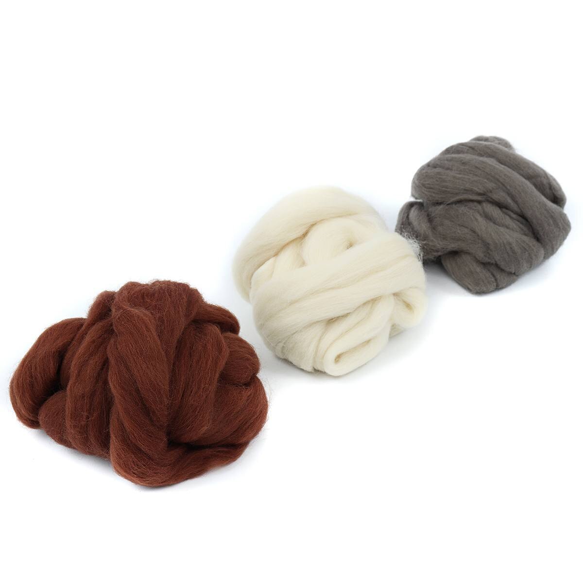 3 kleuren 5g/roll Vilten Wol Fiber Wolvilt Starter... – Grandado